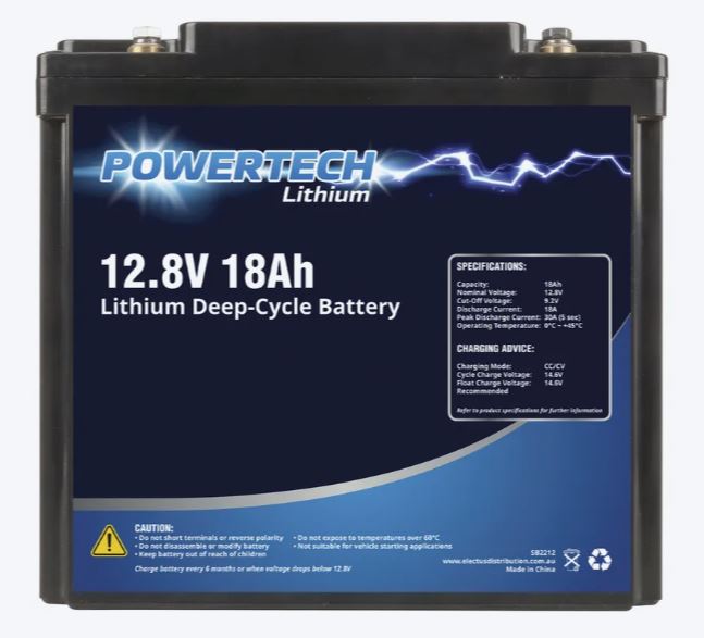 Powertech 12.8V 18Ah LiFePO4 Lithium Battery | BatteryWorx